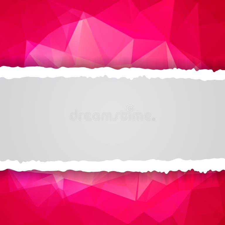 Abstract Pink Triangular Polygonal Torn Paper Stock Vector ...