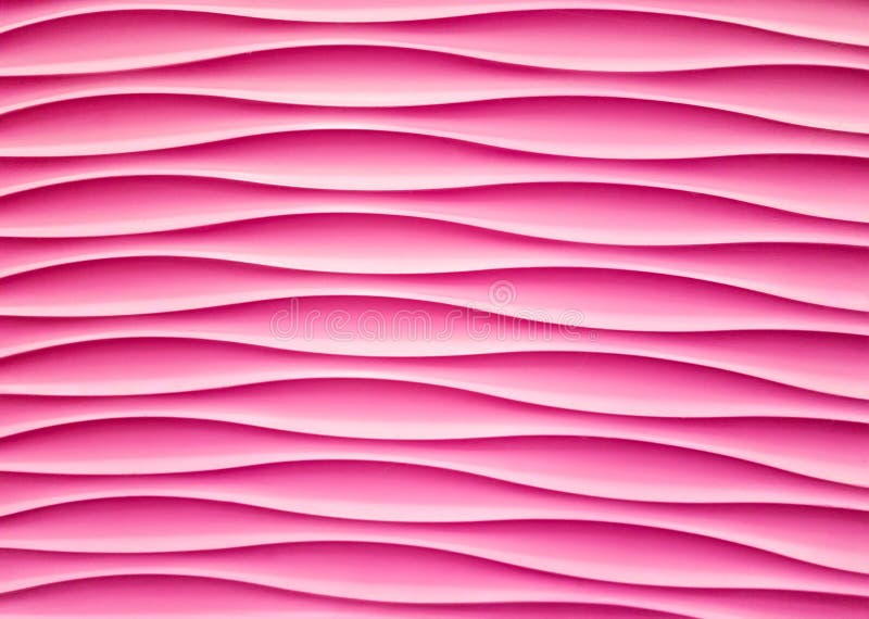 Abstract Pink Wall with Wave Plaster Shape for Background Stock ...