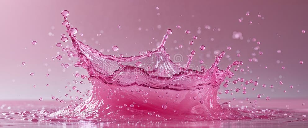 Abstract Pink Water Splash on Pink Background Stock Photo - Image of ...
