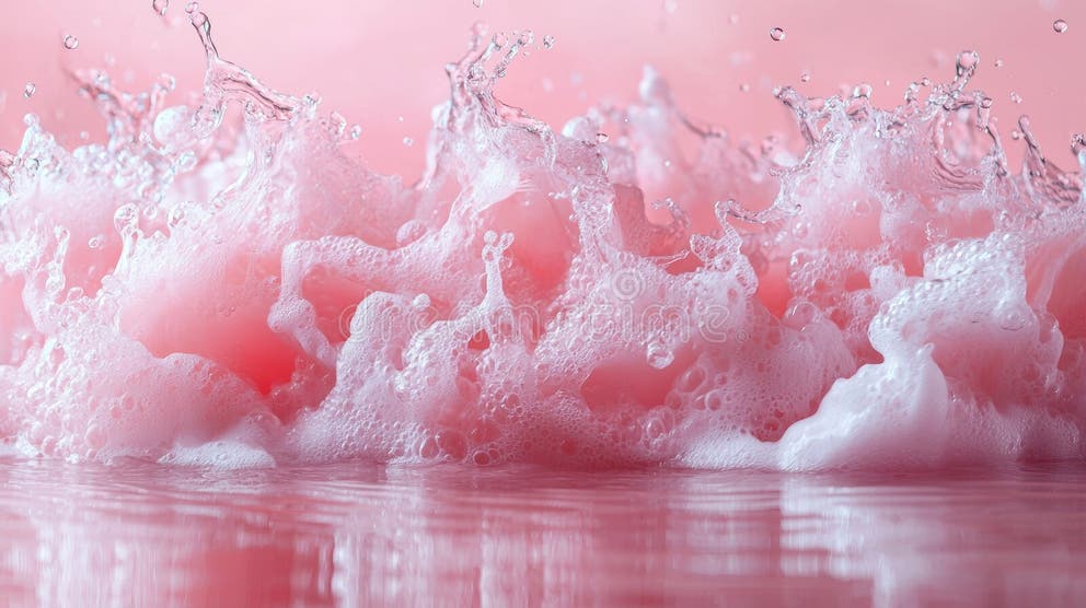 Abstract Pink Water Splash with Dreamy Reflections Stock Photo - Image ...