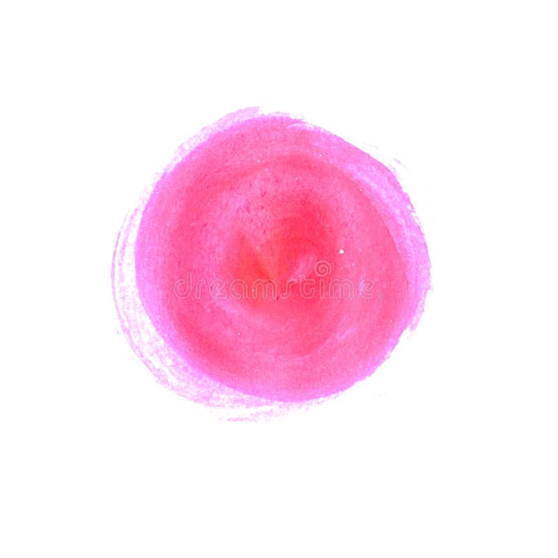 Abstract Pink Watercolor Painted Circle Isolated on White Background ...