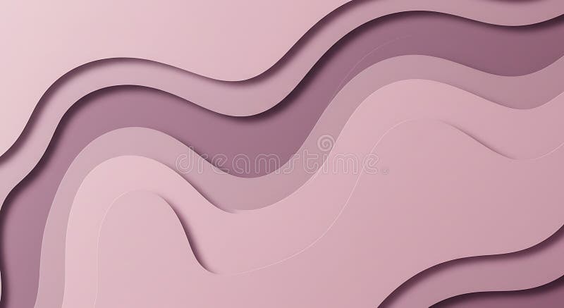 Abstract Pink Wave Background: Layered Papercut Design Stock ...