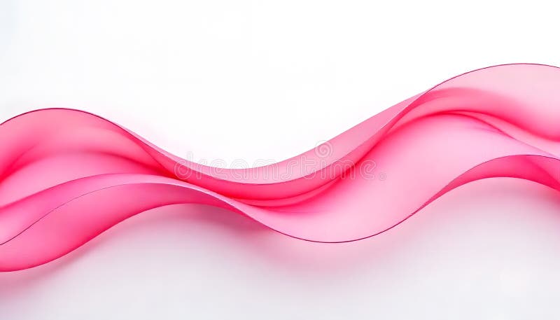 Abstract Pink Wave Design: Elegant, Flowing Curves on White Background ...