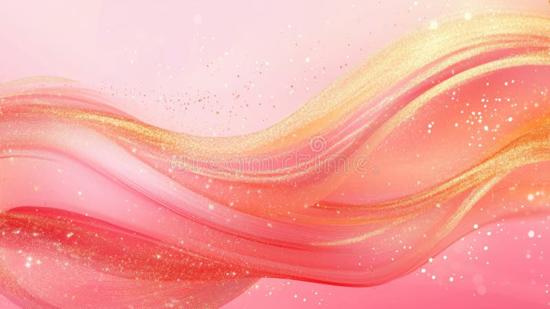 Abstract Pink Wave Design with Glitter and Sparkles Stock Photo - Image ...