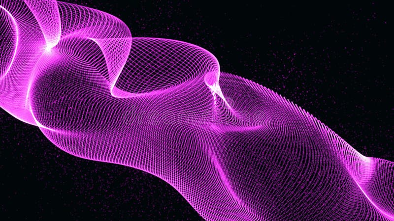 Abstract Pink Wave Design, Isolated on a Black Background Stock ...