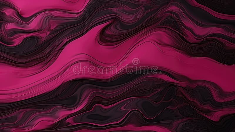 Abstract Pink Wave Lines on Black Background. Pink Flow Wave Design ...