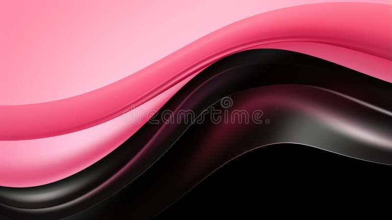 Abstract Pink Wave Lines on Black Background. Pink Flow Wave Design ...
