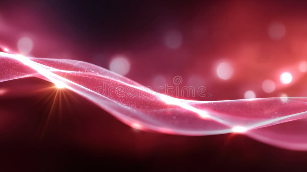 Abstract Pink Wave Pattern with Glowing Particles and Bokeh Lights on a ...