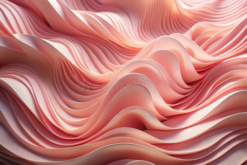 Abstract Pink Wave Pattern Subtle Light and Shadow on Undulating Layers ...