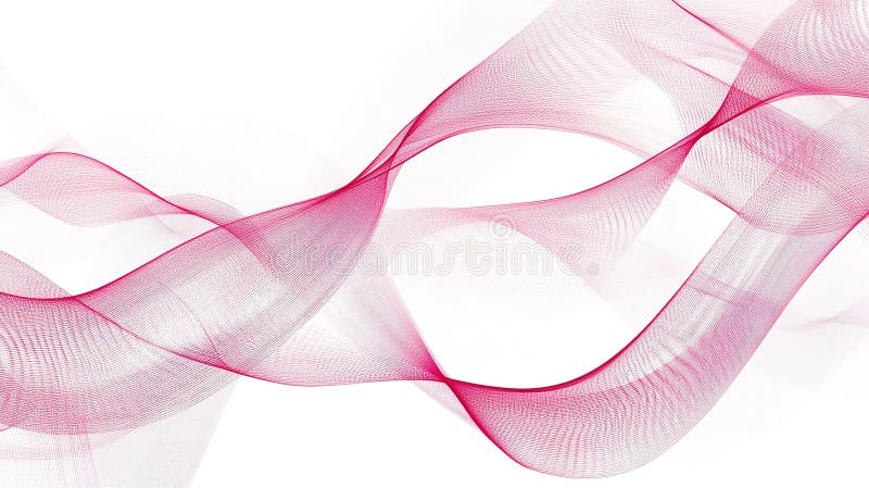 Abstract Pink Wave Patterns Flowing Gracefully Across a White ...