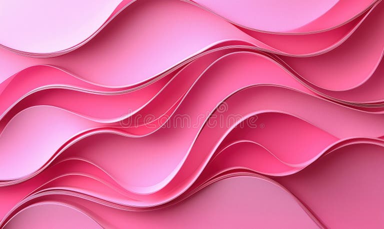 Abstract Pink Wave Patterns with Glossy Texture and Smooth Curves Stock ...