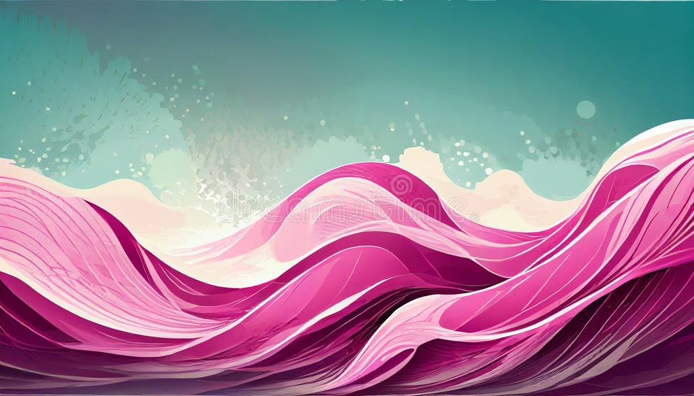 Abstract Pink Wave Vector Background Stock Illustration - Illustration ...