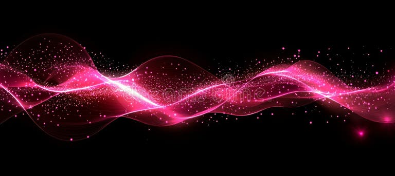 Abstract Pink Waveform Design with Shiny Waves and Luminous Dots for ...