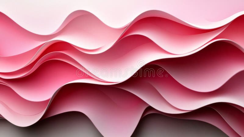 Abstract Pink Waves Background with Textured Paper Layers and Soft ...