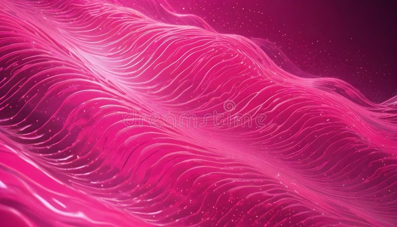 Abstract Pink Waves with Glowing Lines and Particles, Creating a ...
