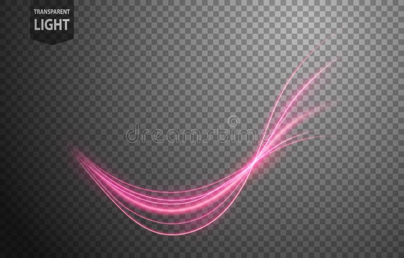 Abstract Pink Wavy Line of Light with a Transparent Background ...