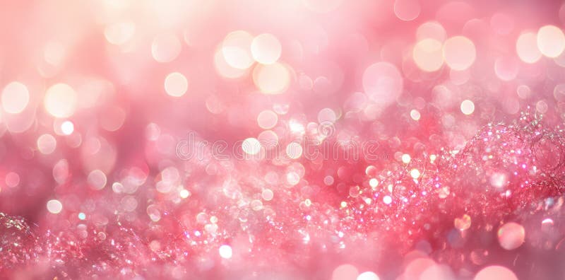 Abstract Pink and White Bokeh Background with Glitter Stock ...