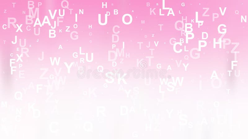 Abstract Pink and White Scattered Letters Background Stock Vector ...