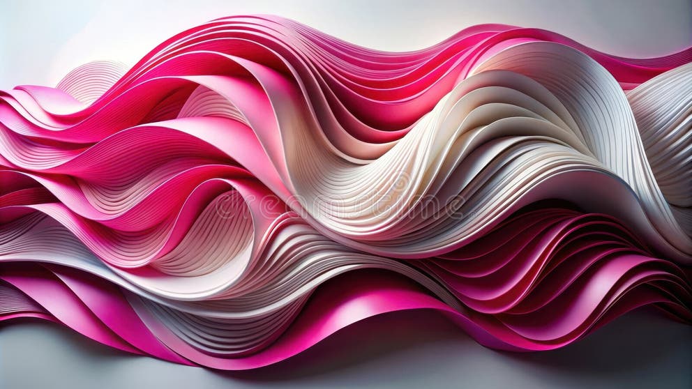 Abstract Pink and White Wave Form Background Design. Generative AI ...