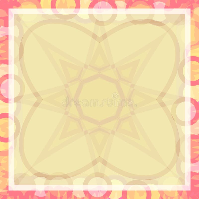 Abstract Pink and Yellow Arabic Tile (Square Frame Edge for Social ...