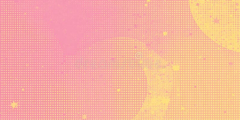 Abstract Pink and Yellow Halftone Pattern with Stars Stock Illustration ...