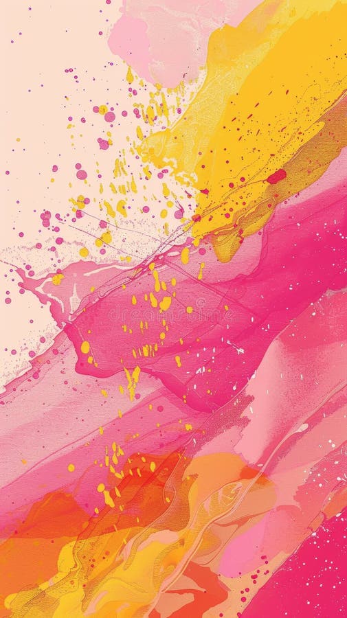 Abstract Pink and Yellow Paint Splashes Stock Image - Image of colorful ...