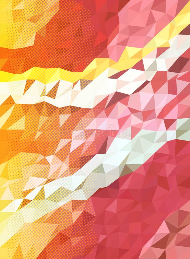 Abstract Pink and Yellow Triangle with Dot Screen Stock Vector ...