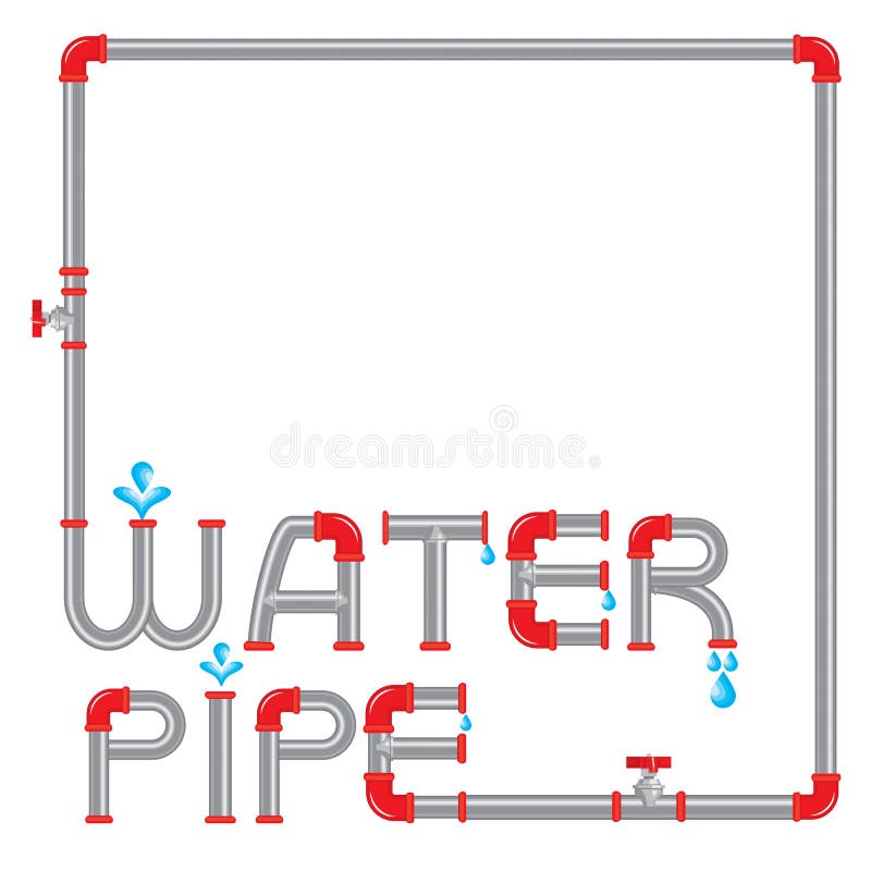Water Pipe Alphabet Character Design Template Stock Vector ...
