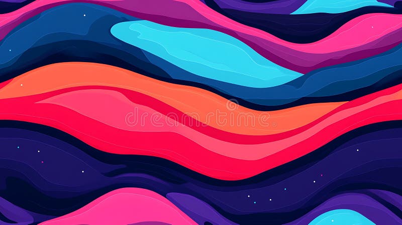 Abstract Pixel Art Colorful Waves Seamless Pattern Digital Design Stock ...