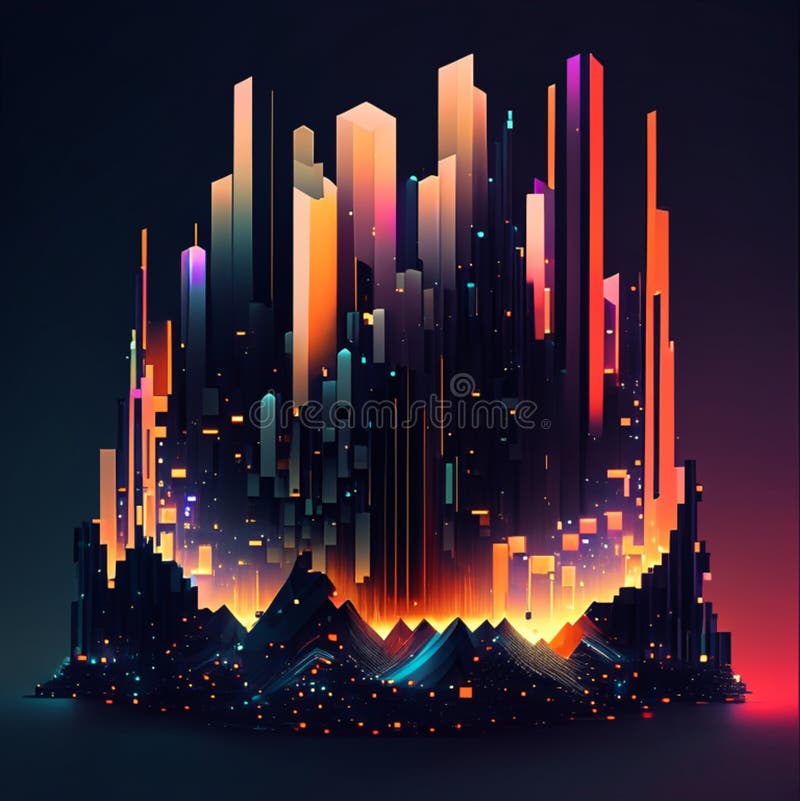 Abstract Pixel Art is a Form of Visual Expression that Combines the ...