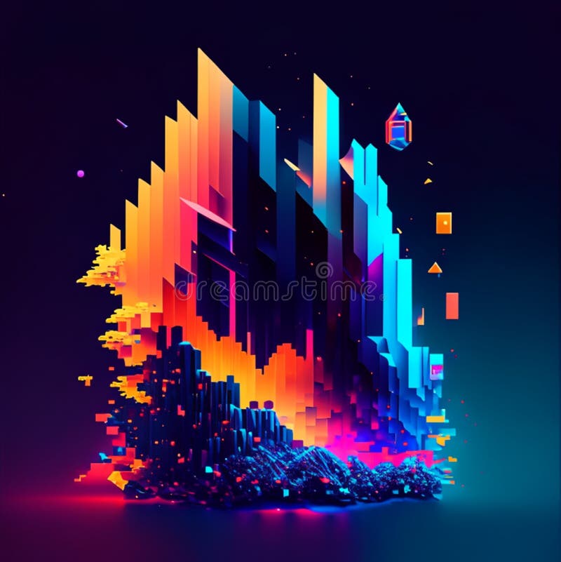 Abstract Pixel Art is a Form of Visual Expression that Combines the ...