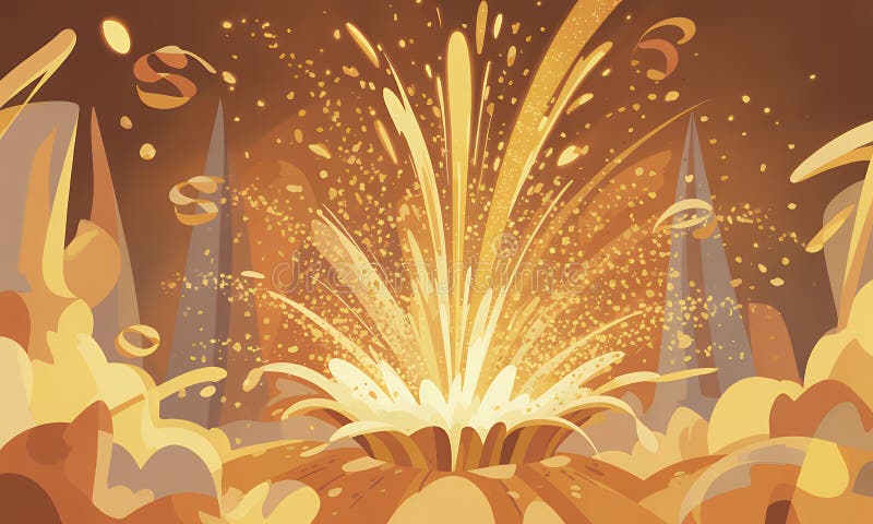 Golden Explosion Pixel Art Landscape with Celestial Bodies and Earthy ...