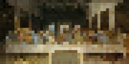 Abstract Pixel Art on the Theme of the Last Supper. Vector Stock Vector ...