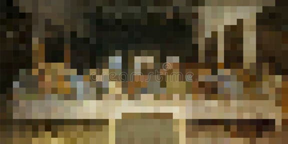 Abstract Pixel Art on the Theme of the Last Supper. Vector Stock Vector ...