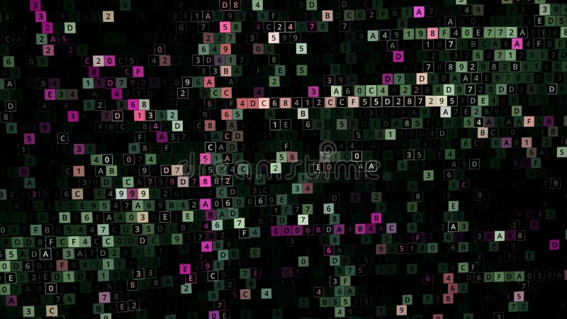 Abstract Pixel Blocks Moving and Blinking Randomly with Numbers and ...