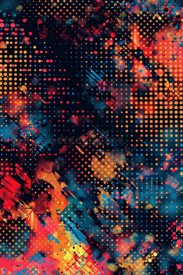 Abstract Pixel Disintegration Background with Decay and Dotted Pattern ...