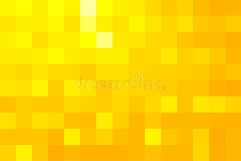 Abstract Pixel Yellow Background. Gold Geometric Texture from Squares ...