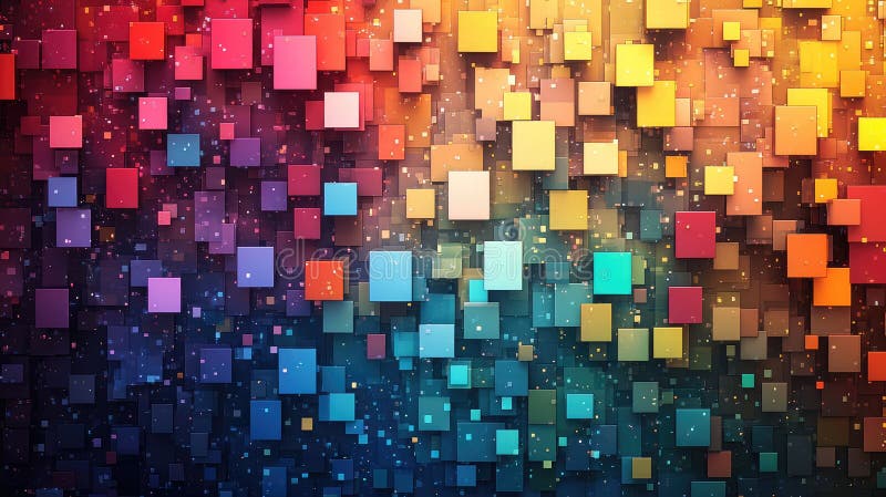 Abstract Pixelated Background Colorful Gradient Tiny Squares Stock ...