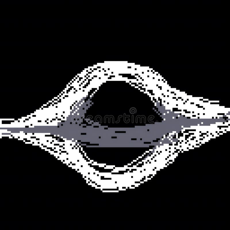 Abstract Pixelated Black Hole: Geometric Lines on Black. Stock ...