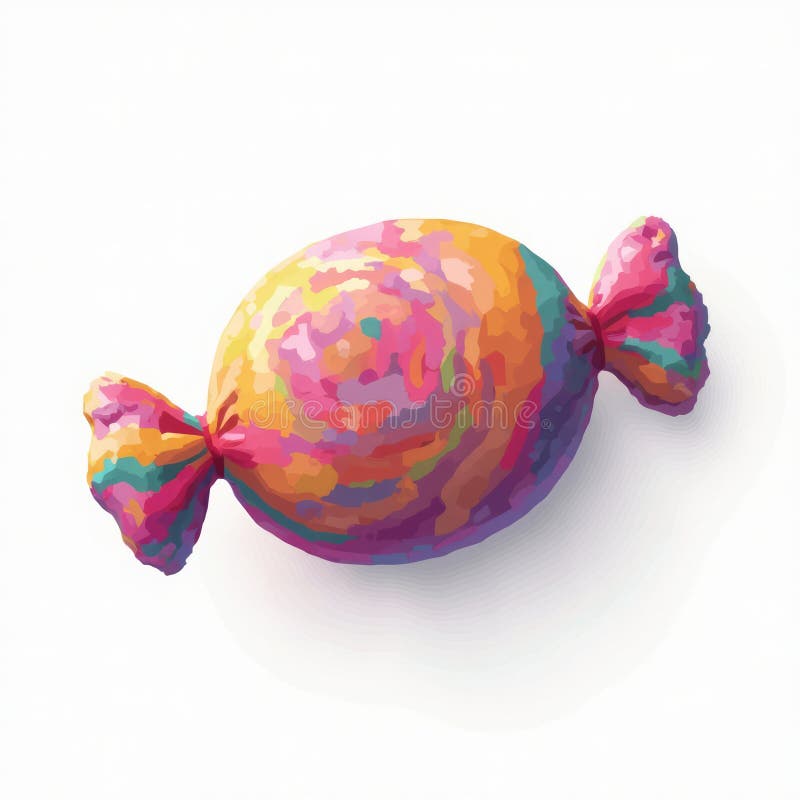 Abstract Pixelated Candy with Rainbow Hues Isolated on a White ...