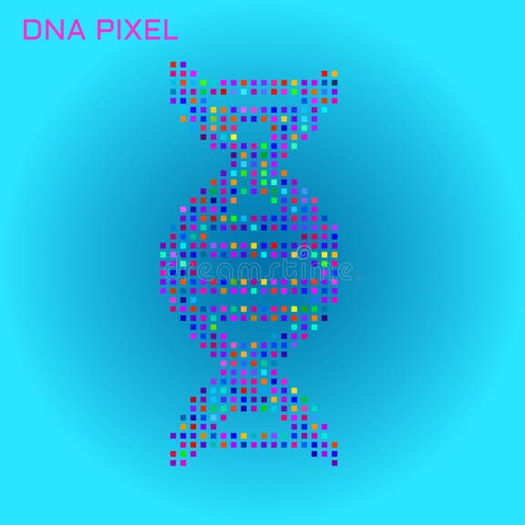 Abstract Pixelated DNA, Science Logo Stock Vector - Illustration of ...