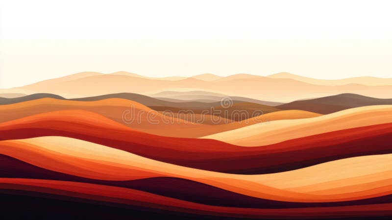 Abstract Pixelated Landscape with Warm Colors Stock Illustration ...