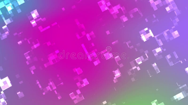 Abstract Pixelated Shapes Floating on Colorful Gradient Background ...