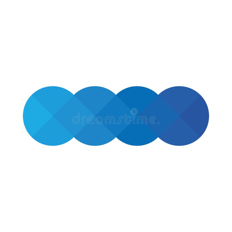Wavy Logo Design Template. Blue Theme. Abstract Blue Waves in the ...