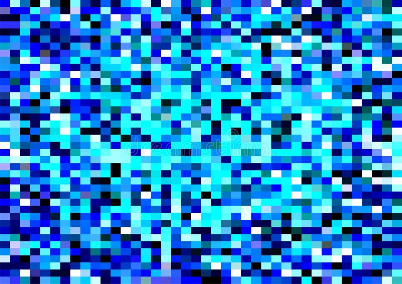 Abstract Pixels Pattern. Geometric Shapes Mosaic Background, Blue Color ...