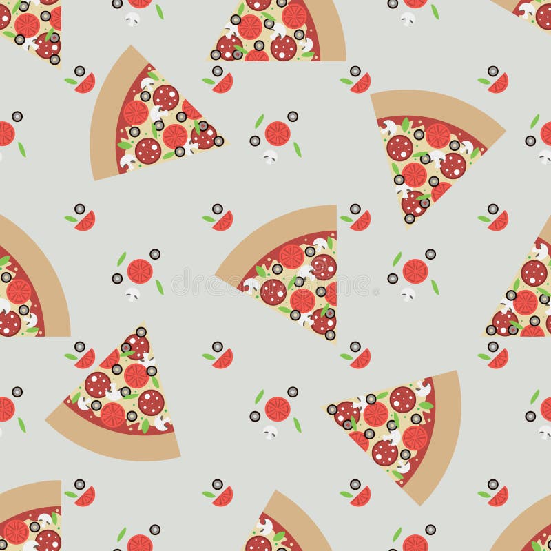 Abstract Pizza Vector Seamless Pattern, Pizza Texture Stock ...