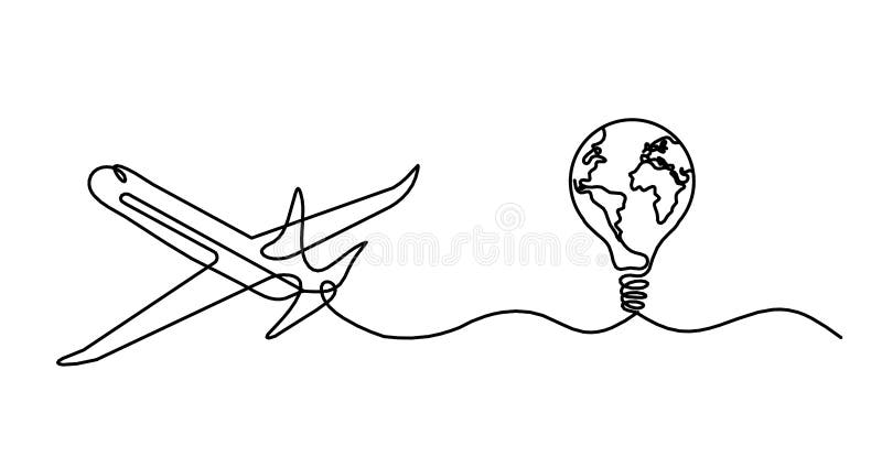 Plane Bulb Logo Design stock vector. Illustration of destination ...