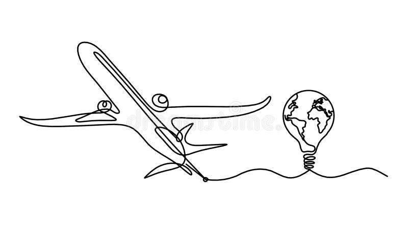 Plane Bulb Logo Design stock vector. Illustration of destination ...