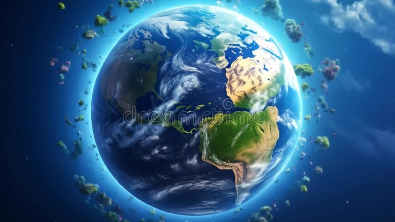 Abstract Planet Earth Animation. Earth Day Stock Footage - Video of ...