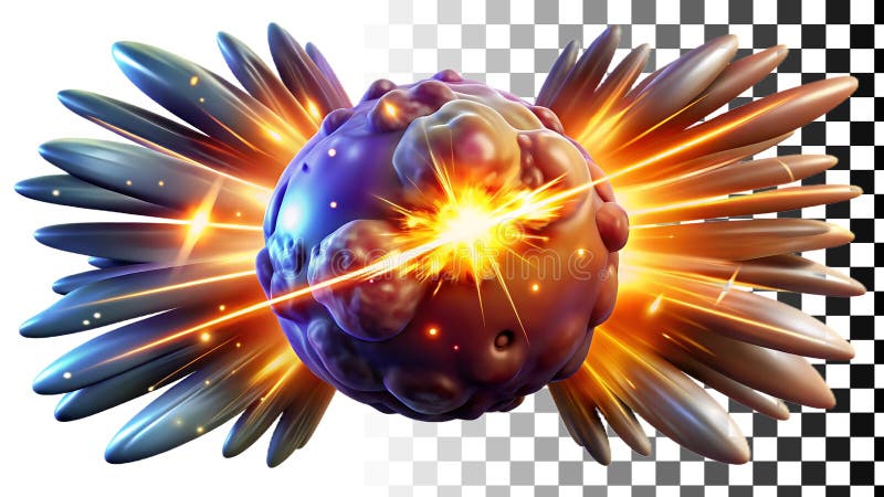 Abstract Planet Exploding Energy Burst Fire Sparks Sci,fi Destruction ...